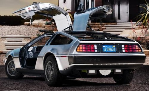 The 2013 DeLorean DMC12 Electric in action on the track